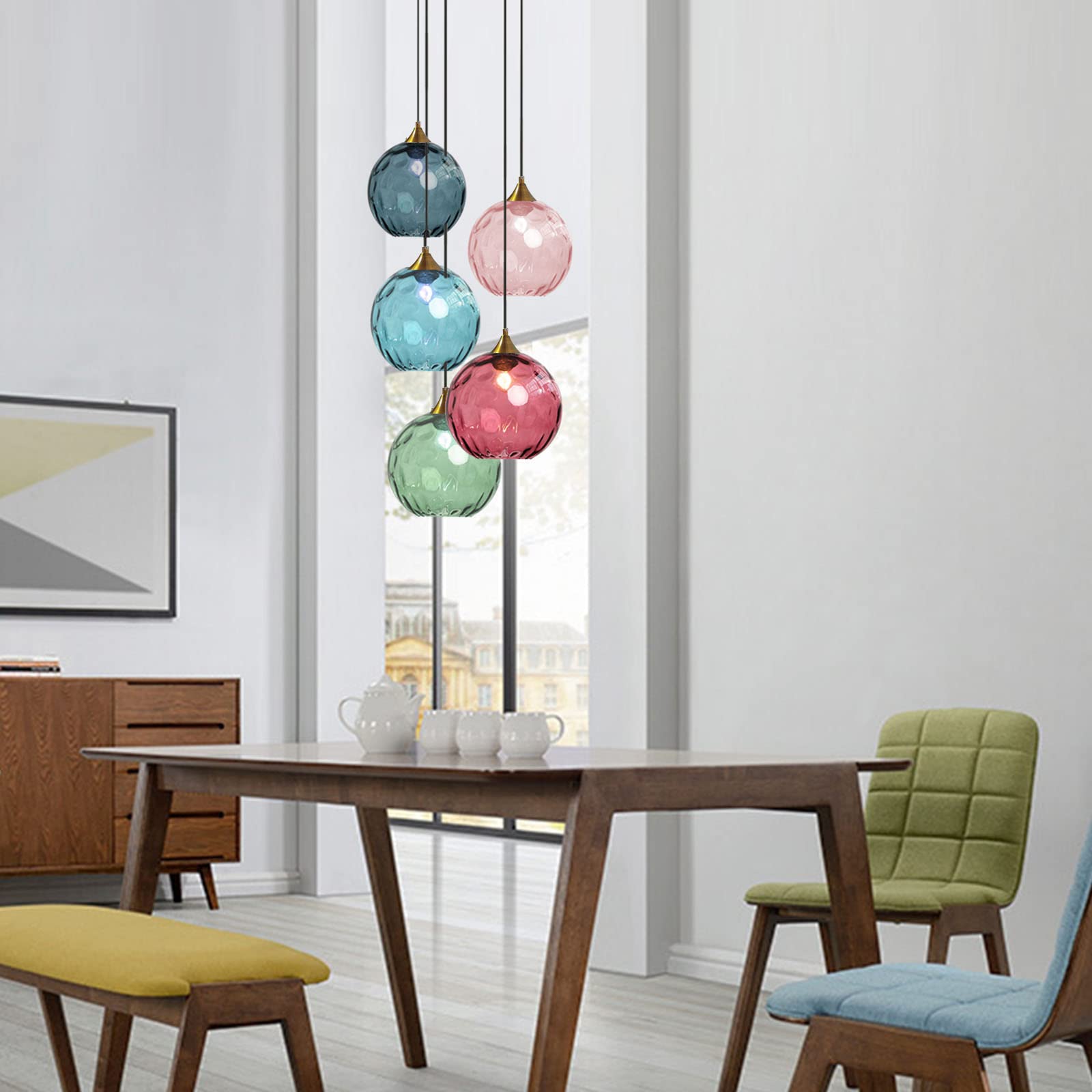 LAMPU GANTUNG SILING LAMPU MAKAN STAINED GLASS LAMPSHADE PENDANT ...