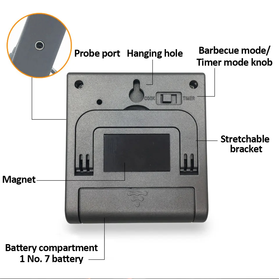 Kitchen Digital Cooking Thermometer Meat Food Temperature for Oven BBQ ...