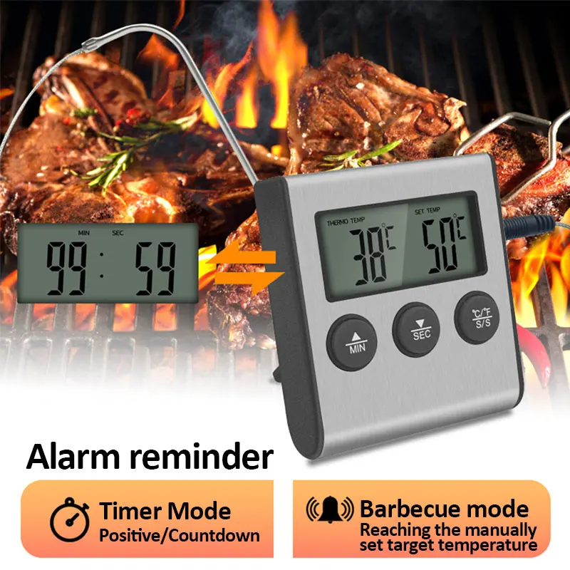 Kitchen Digital Cooking Thermometer Meat Food Temperature for Oven BBQ ...