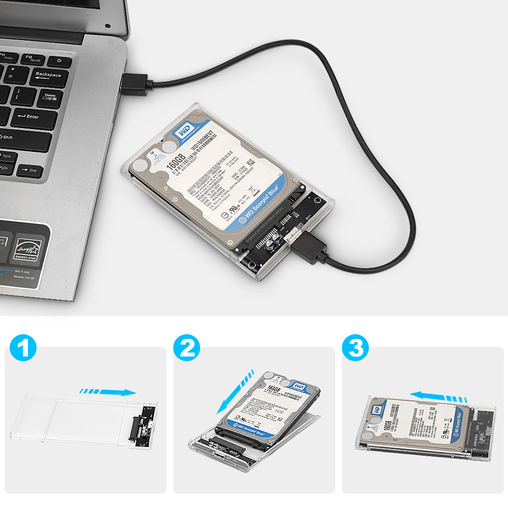 USB C Hard Drive Case Type C 3.0 2.0 External HDD Enclosure 2.5 inch ...