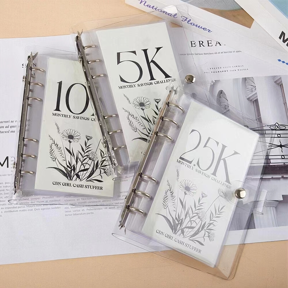 Vertical Money Saving Binder with 6-Ring Binder, 12-Month Budget ...