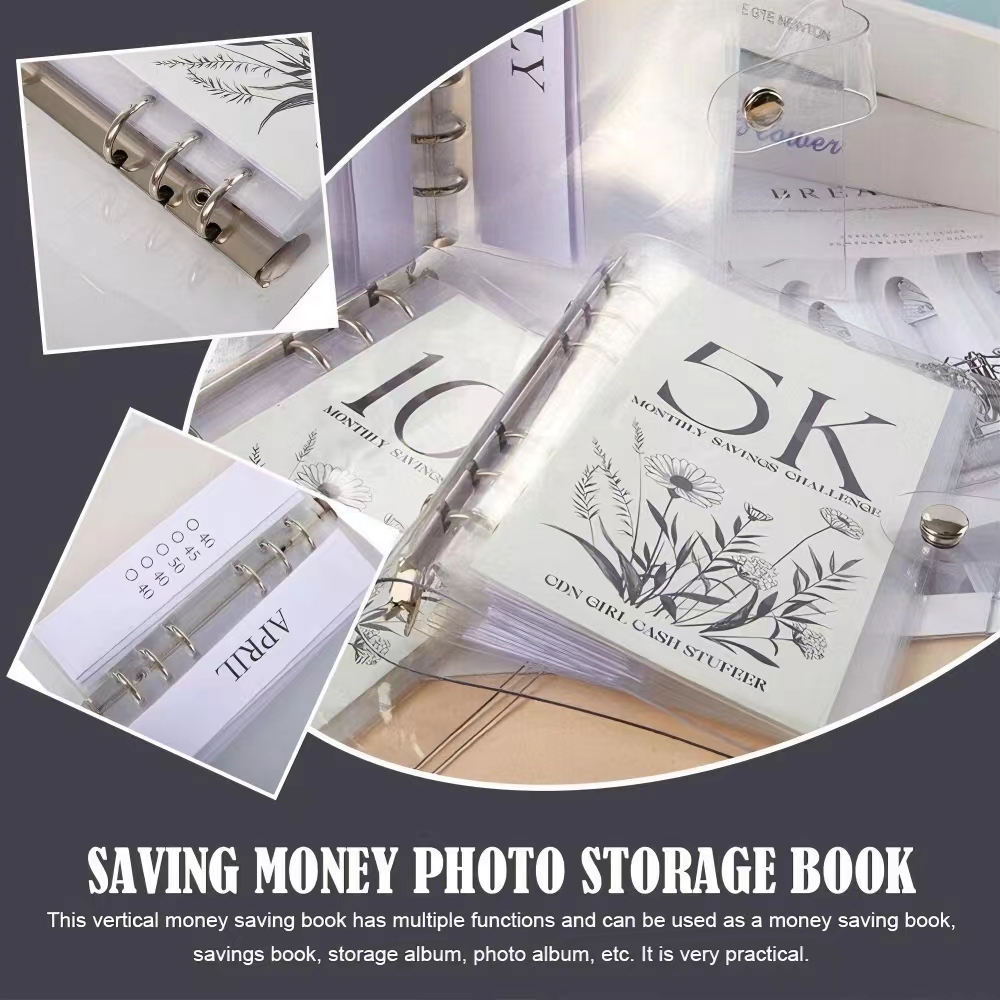 Vertical Money Saving Binder with 6-Ring Binder, 12-Month Budget ...