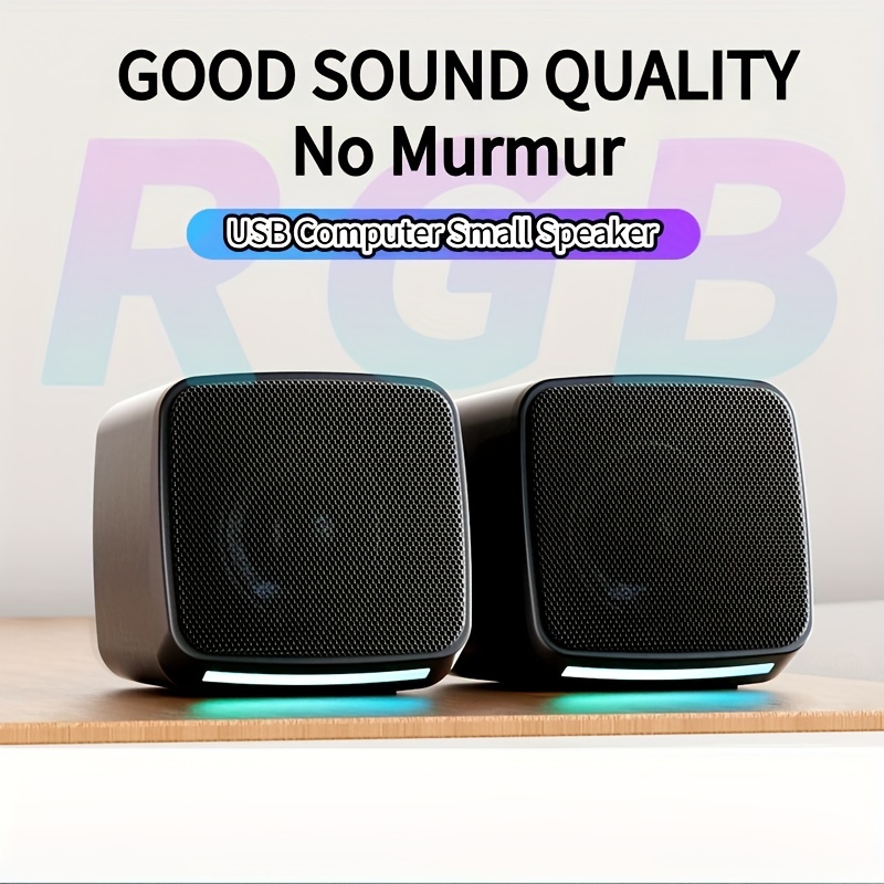 E-1078 USB Wired Computer Speaker with USB Power 3.5mm AUX Input Portable for PC Laptop Desktop ...