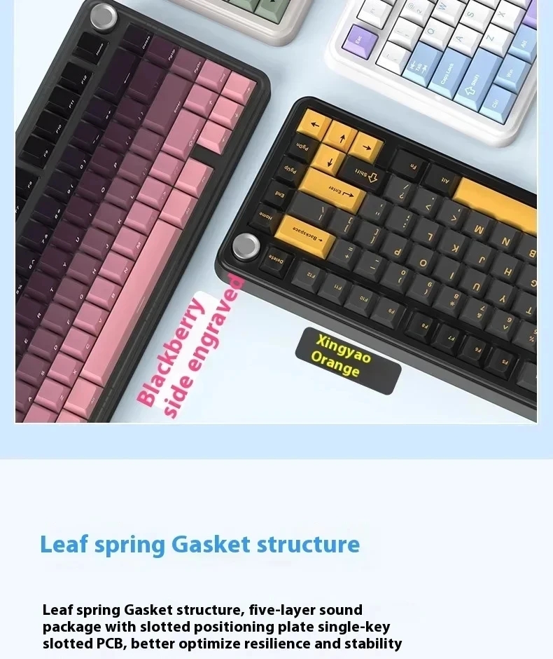 MONKA K75 Mechanical Keyboard 3 Mode 2.4G Bluetooth Wireless Hot Swap ...