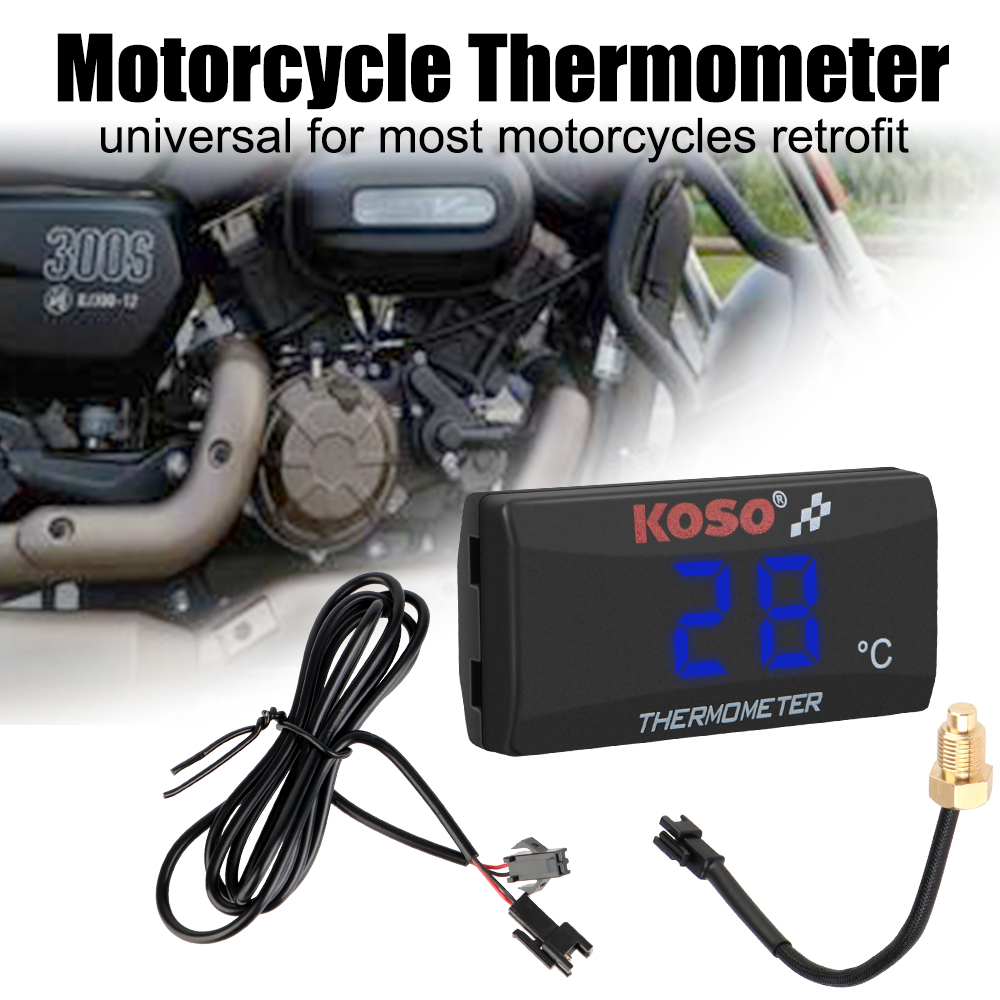 Motorcycle Thermometer With Sensors 0~120°C Monitor Water Tank Retrofit ...