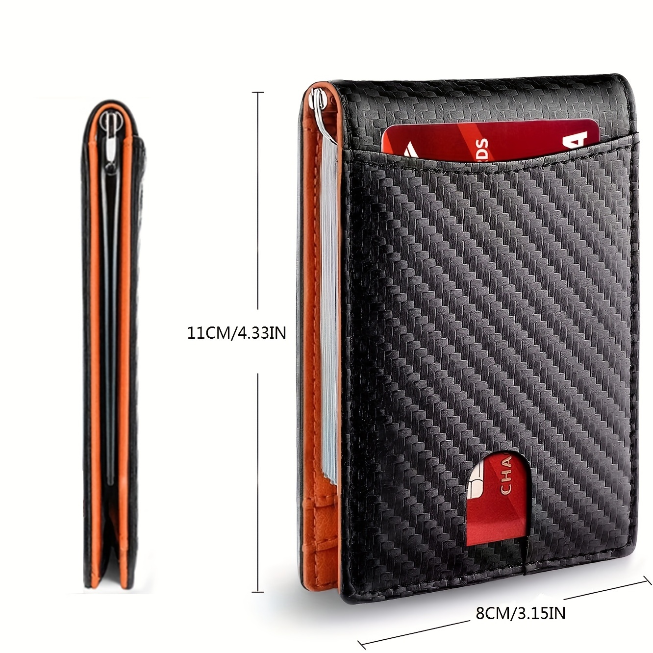 Slim Leather Wallet for Men - RFID Blocking Money Clip Bifold ...