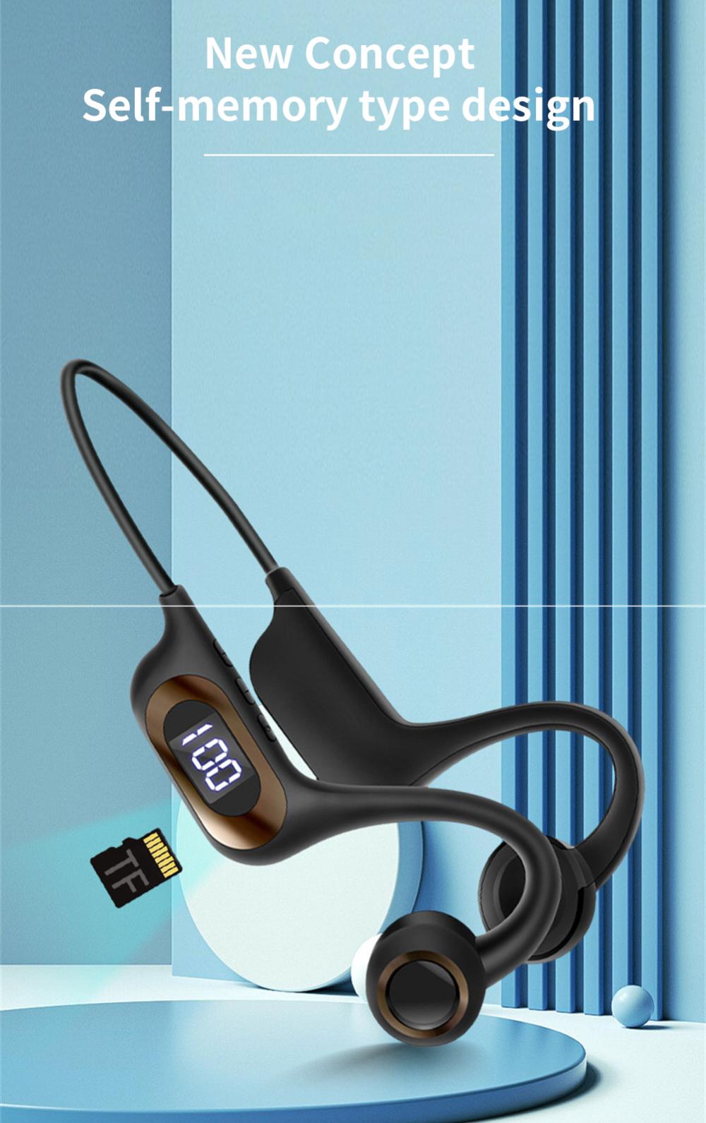 Bone Conduction Earphone Wireless Bluetooth 5.3 Headphone Outdoor Sport ...