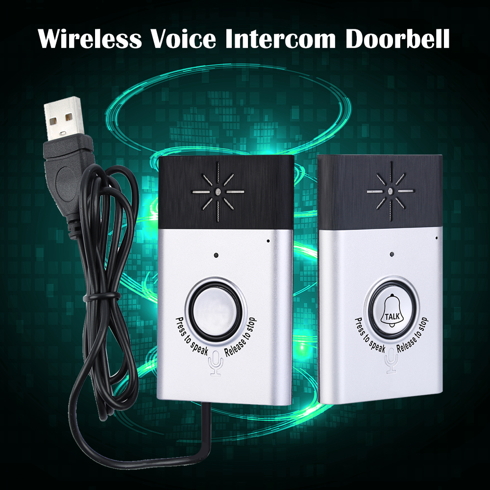 Wireless Voice Intercom Doorbell 2-way Talk Monitor with 1*Outdoor Unit ...
