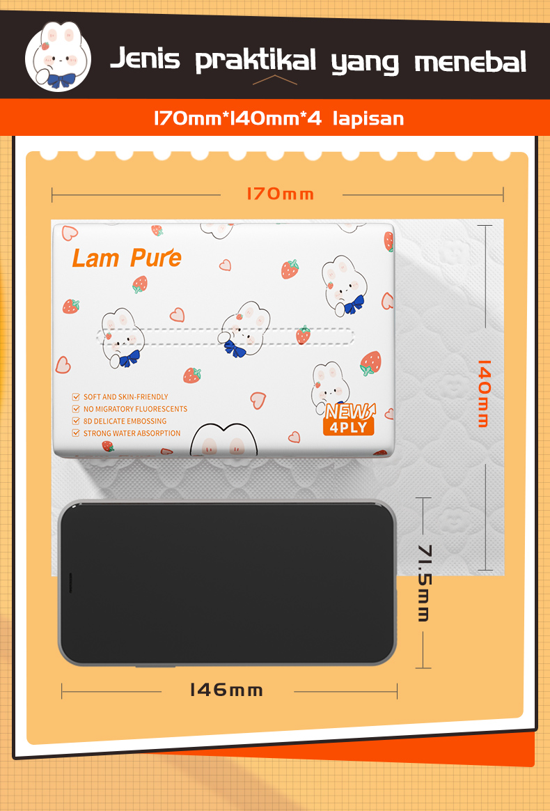 [20 PACKS] LamPure Tissue Paper Facial Tissue Face Tissue Air Cushion ...