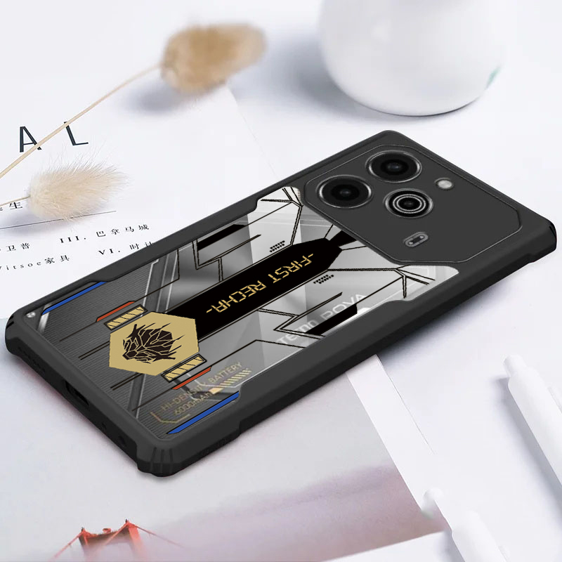 Casing For Tecno Pova 6 Neo Case Airbags Shockproof Transparent Laser Pattern Cover For Tecno ...