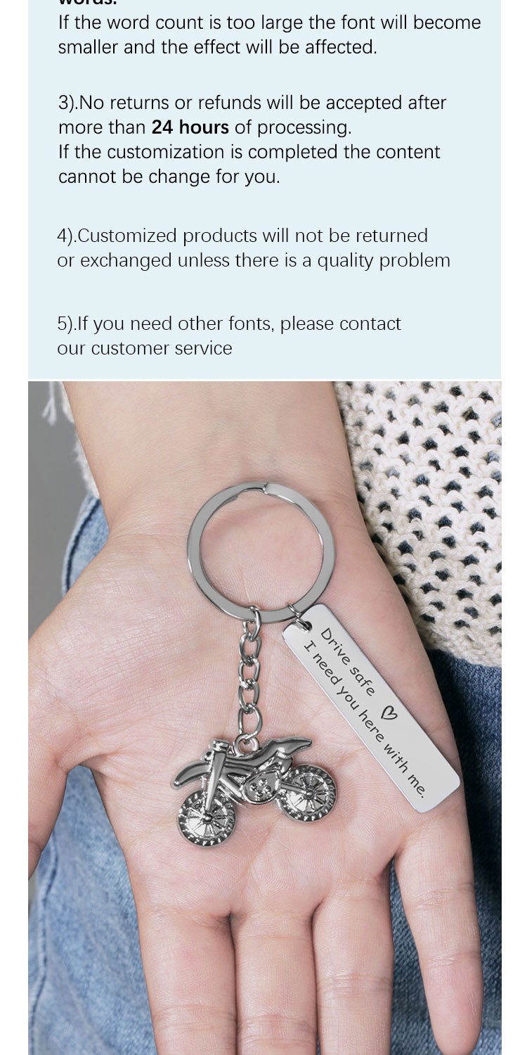 Drive Safe Key Chains Stainless Steel Keychain Motorcycle, Car, Scooter ...