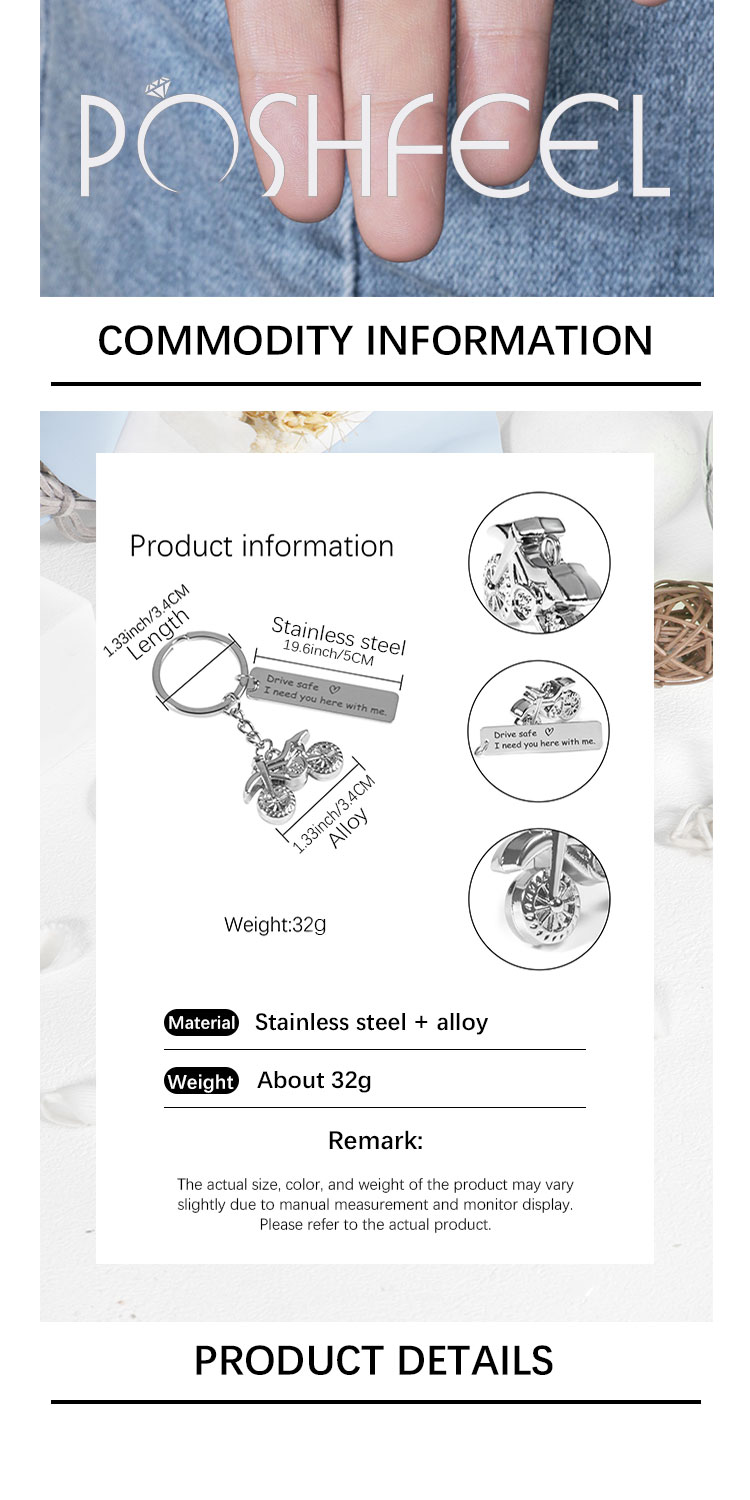 Drive Safe Key Chains Stainless Steel Keychain Motorcycle, Car, Scooter ...