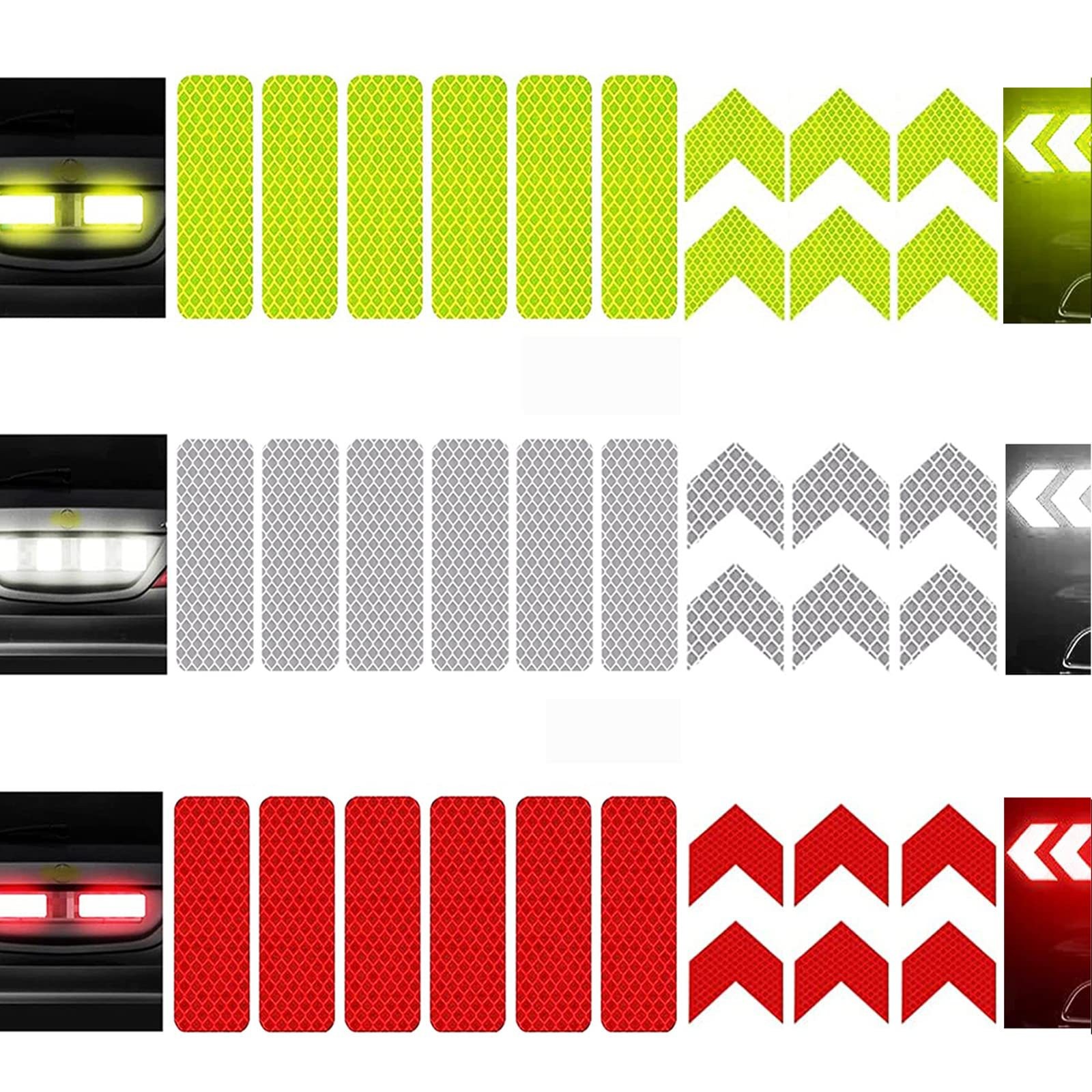 10PCS/set of car bumper reflective safety strip stickers, car ...