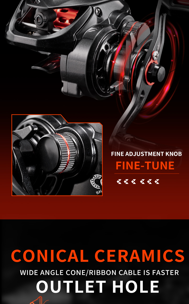 J-BARZILLAI Baitcasting Fishing Reel Ultra Light Saltwater Freshwater ...
