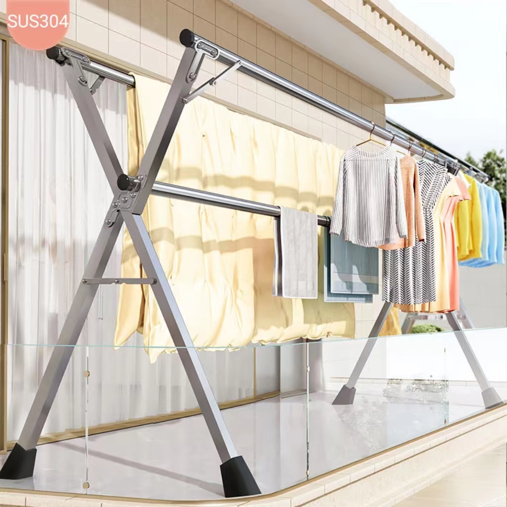 Foldable/Extendable Thickening Hanger Stand Stainless Sampayan Foldable ...