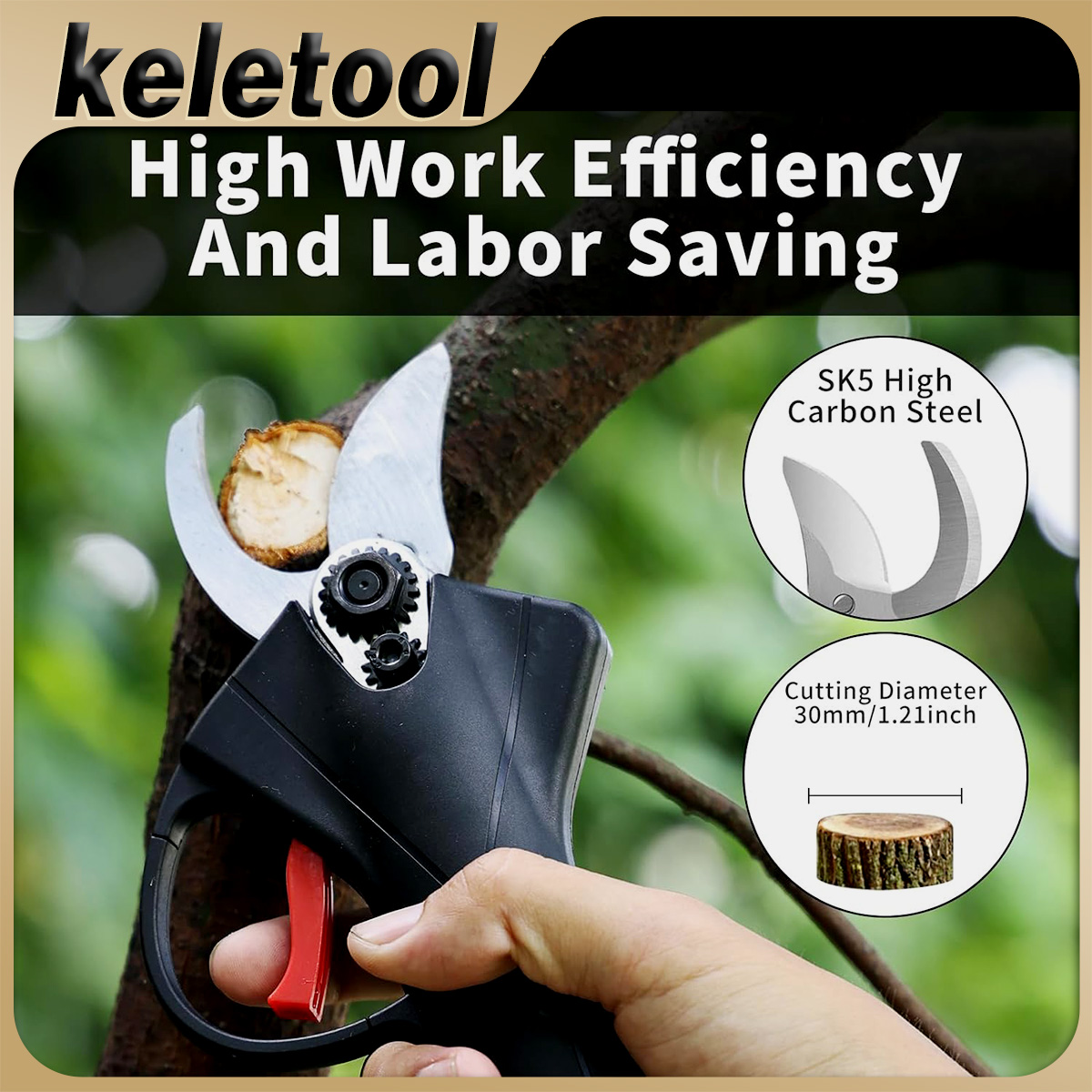 Cordless Pruning Shears gunting pokok with Extension Rod Efficient ...