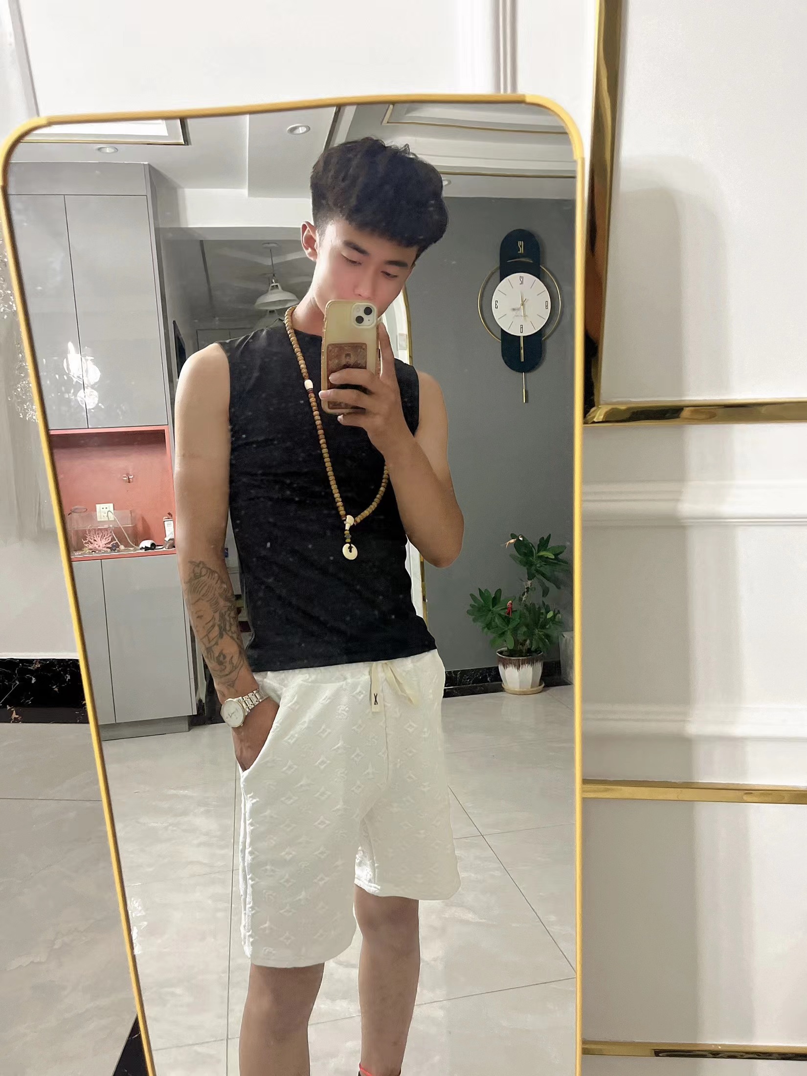 Short Shorts Men's 3D Bump Feel Flower Leaf Korean Casual Boys' Five ...
