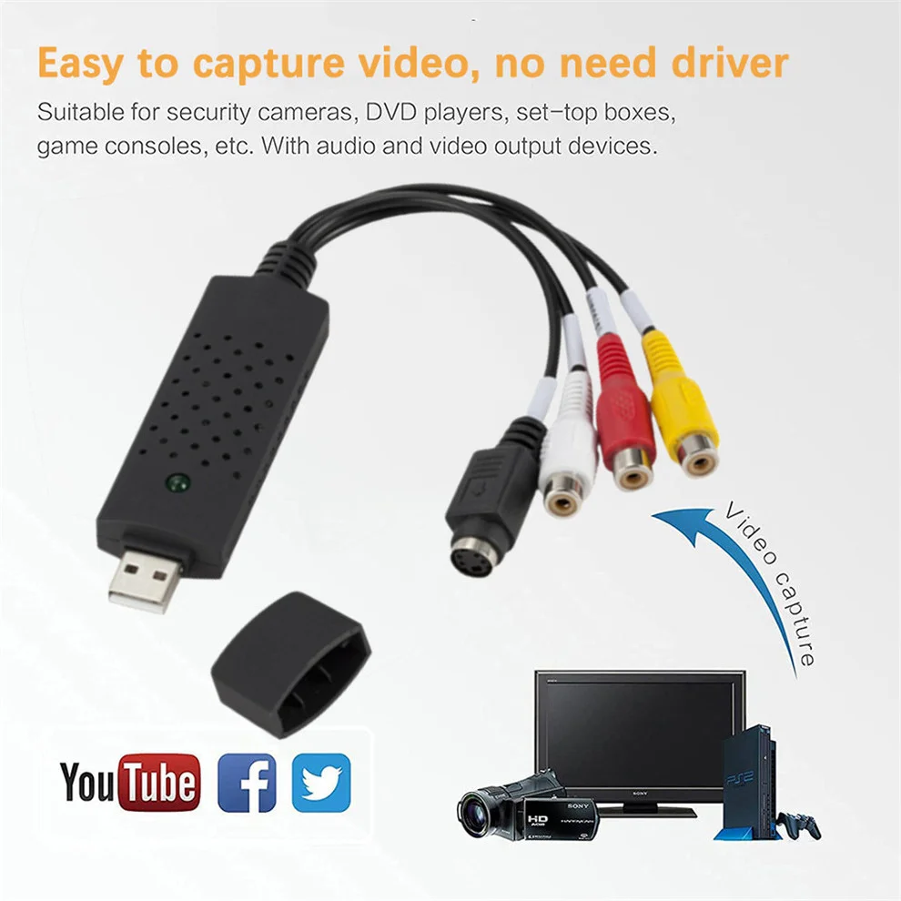 [Shopee Choice] USB 2.0 to RCA Cable Adapter Converter Audio Video ...