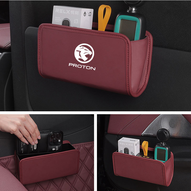 Honda car Leather Multi functional door storage box trash can cup ...