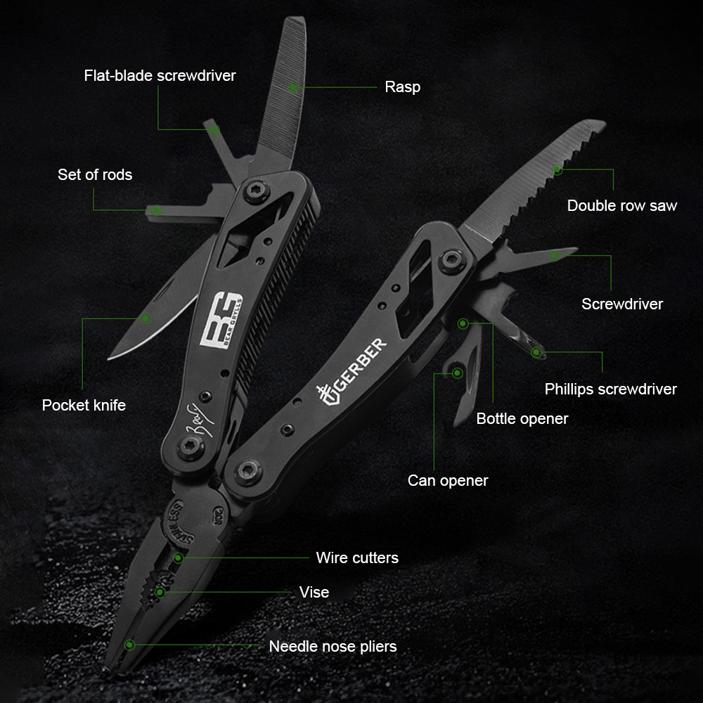[Ready Stock] 16 In 1 Folding Pocket Multi tool With Needle Nose Pliers ...