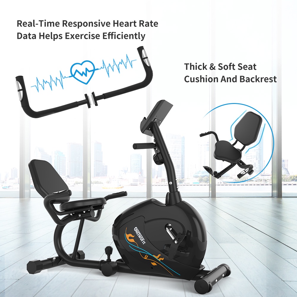 OneTwoFit Recumbent Bike Exercise Fitness Bicycle Indoor Leg Stepper ...