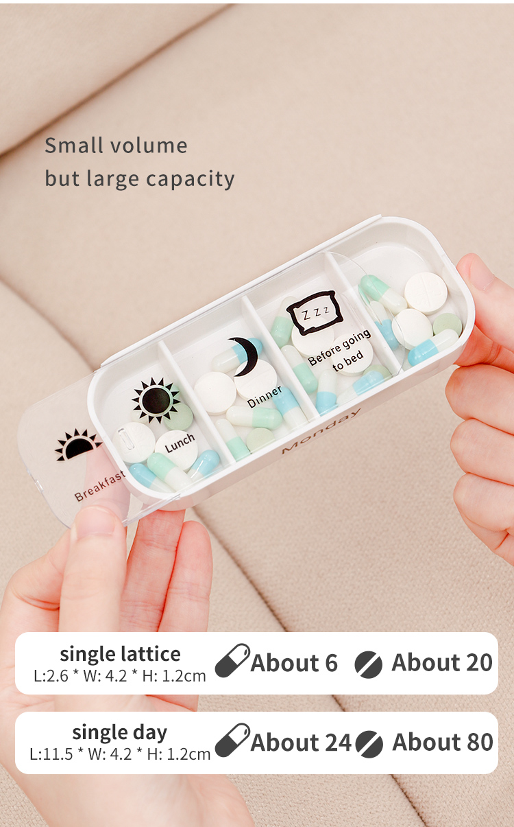Pill Box 7 Days Large-Capacity Sub-Packing Box Portable Type Elderly ...