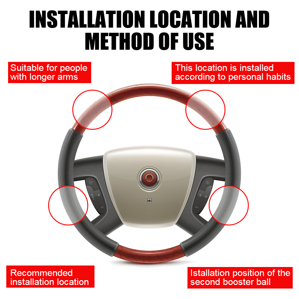 Spinner Knob Grip Ball Turning Hand Control Car Steering Wheel Booster ...