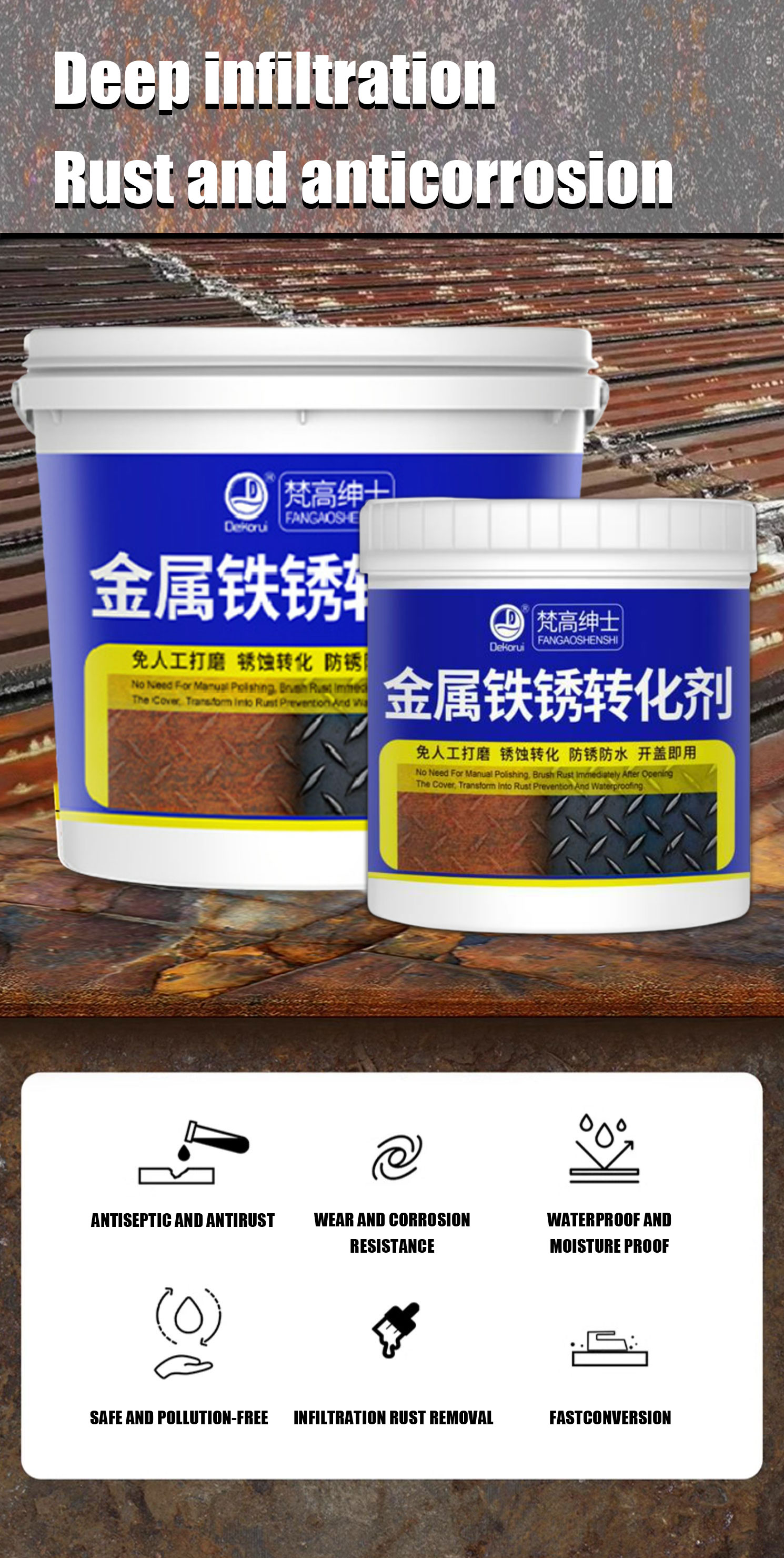 1KG Anti Rust Paint for metal rust remover from 1Kg for rusty metal ...