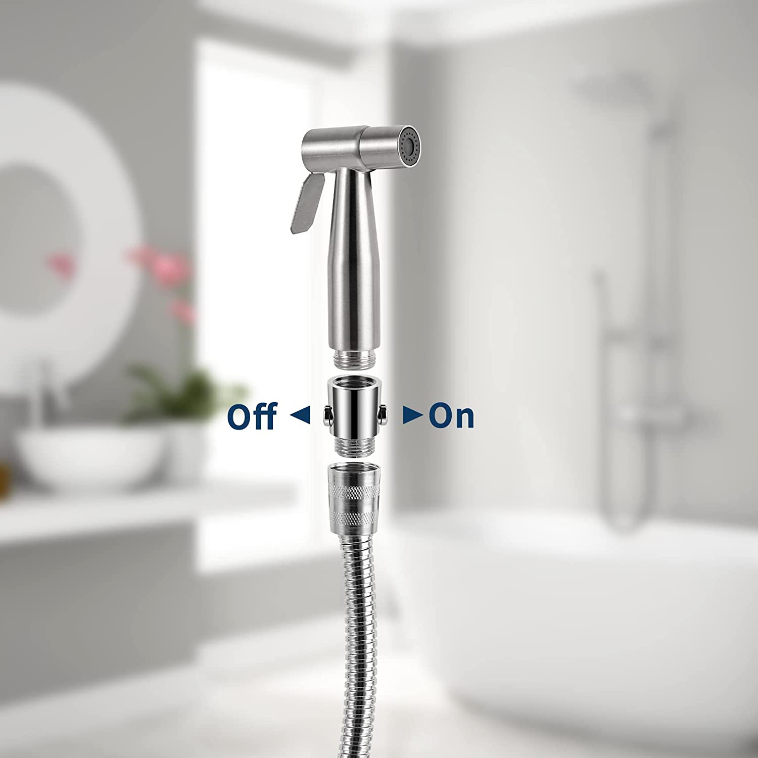 Water Flow Control Valve Chrome Angle Shut Off Valve for Handheld ...