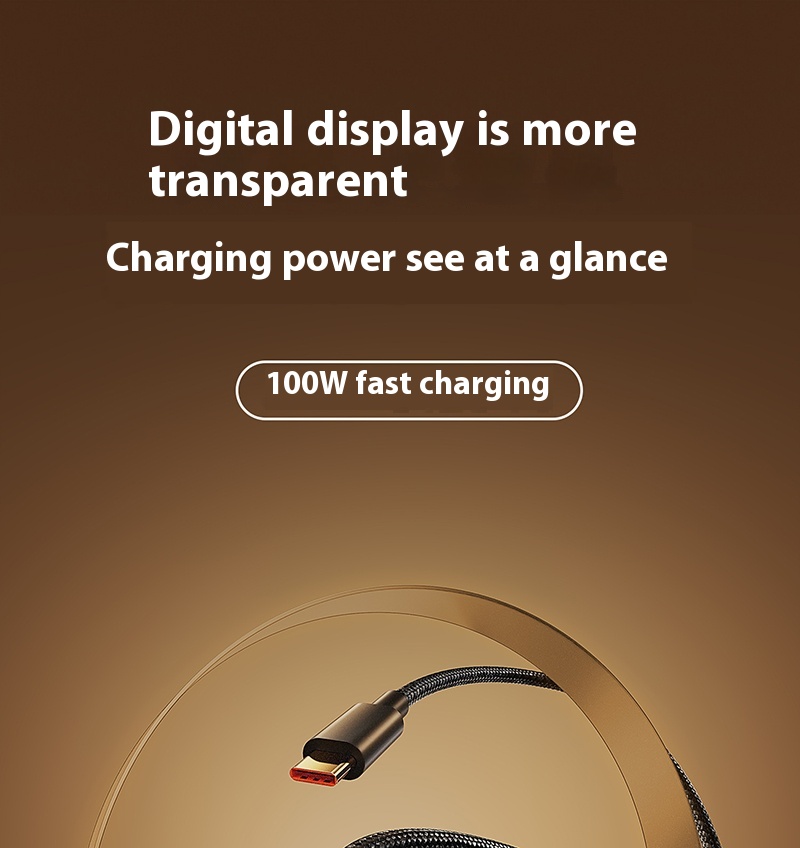 Digital Display 100W Data Cable ios 15 Type C High Current Transfer ...