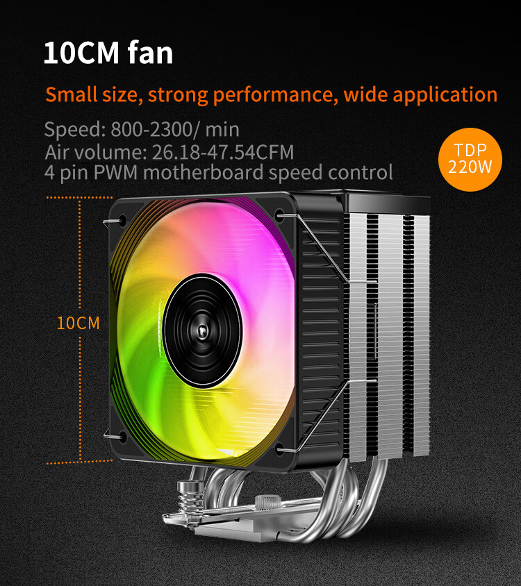 JIUSHARK JF100RS ARGB CPU Air Cooler White Black 100mm CPU Fan Jonsbo ...