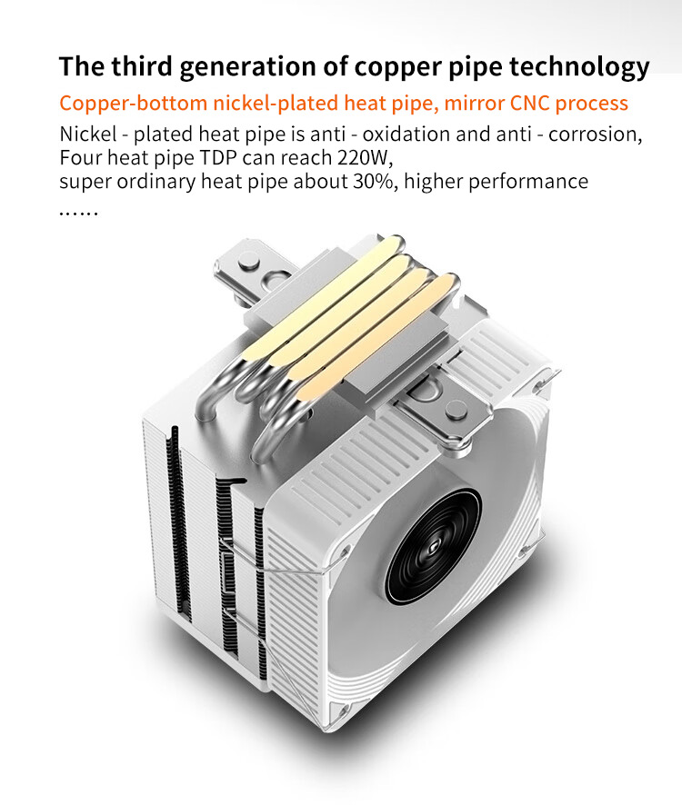 JIUSHARK JF100RS ARGB CPU Air Cooler White Black 100mm CPU Fan Jonsbo ...