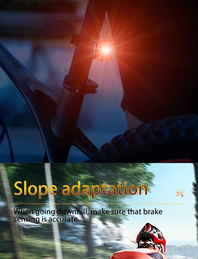 CYCLAMI Bike Smart Braking Taillight 80 Lumens Intelligent Sensing Gravity Brake Sensor Road ...