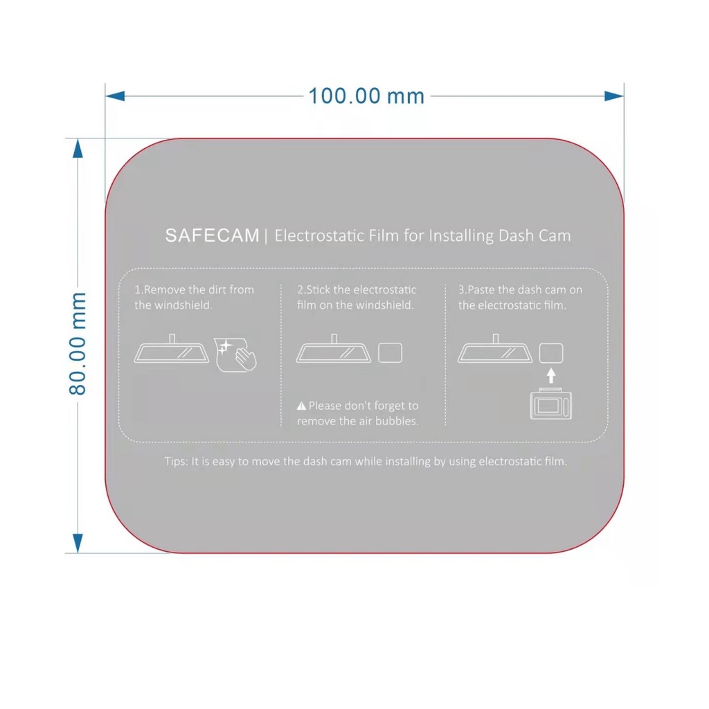 Dashcam Electrostatic Sticker Heat Resistant (10cm x 8cm) | Shopee Malaysia