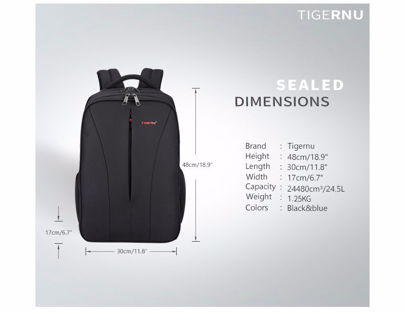 Tigernu 3220 Waterproof Nylon Anti-theft USB Interface Laptop Backpack ...