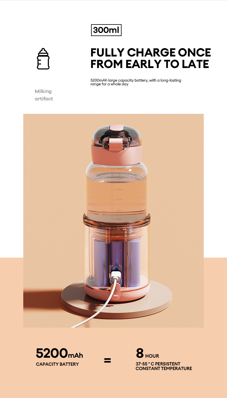 USB Charging Thermostatic Electric Kettle Baby Portable Milk Mixer ...