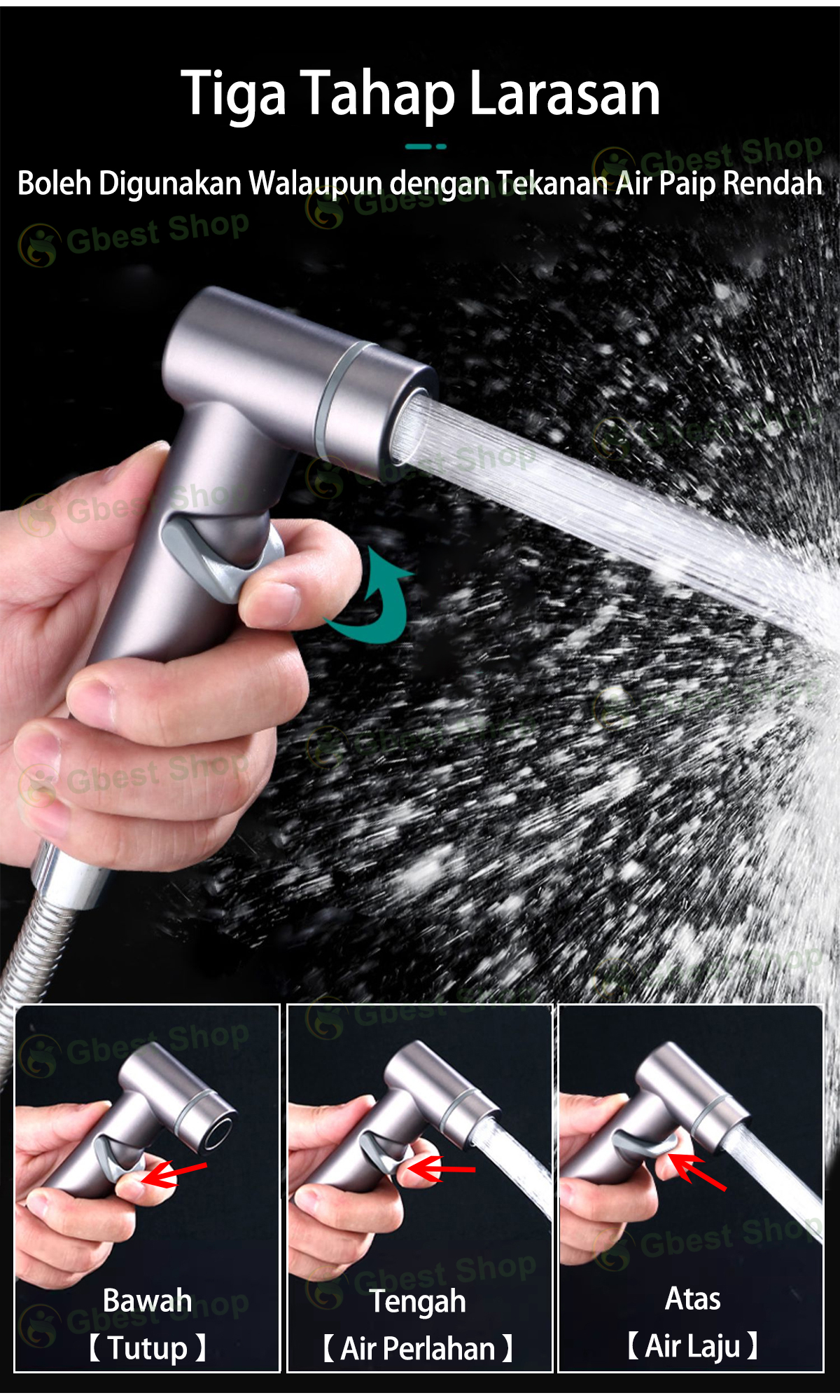【Byshow】🔥Malaysia In Stock🔥HAND BIDET Douche Adjustable SPRAY GUN bidet ...