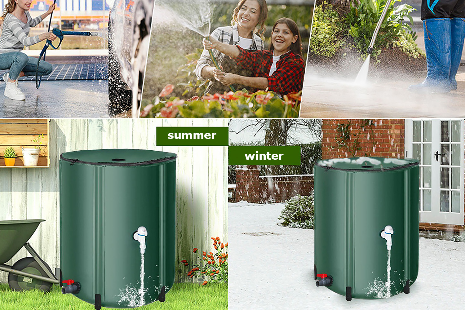 ⚡️Ready stock⚡️Portable Rain Barrel Rainwater Collection Rain Foldable ...