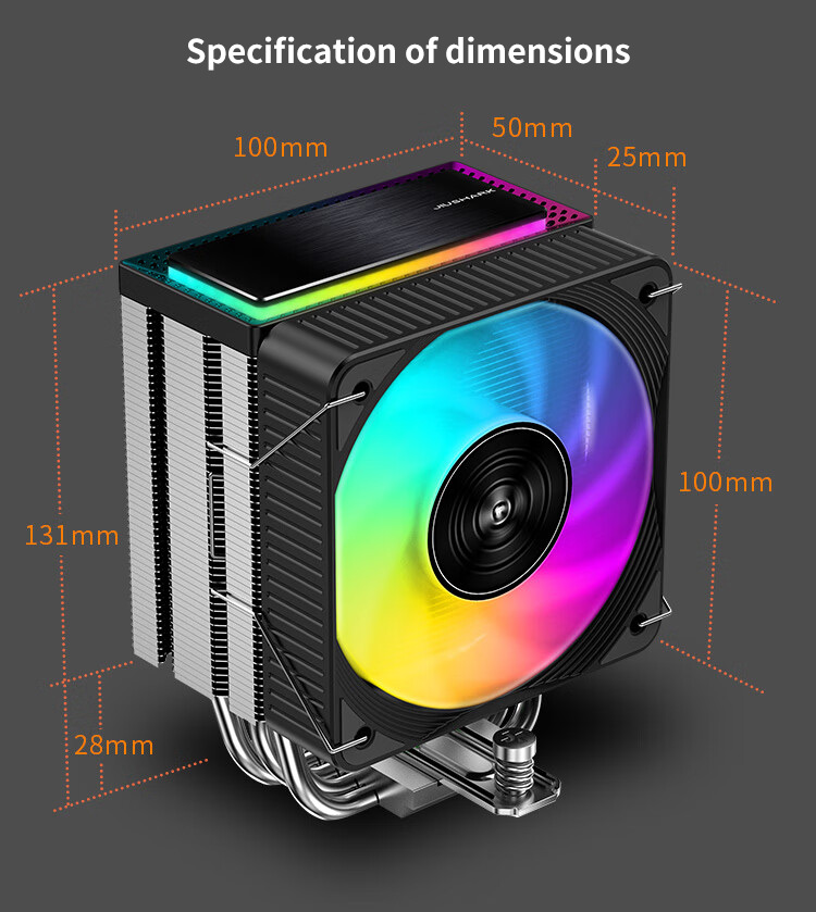 JIUSHARK JF100RS ARGB CPU Air Cooler White Black 100mm CPU Fan Jonsbo ...