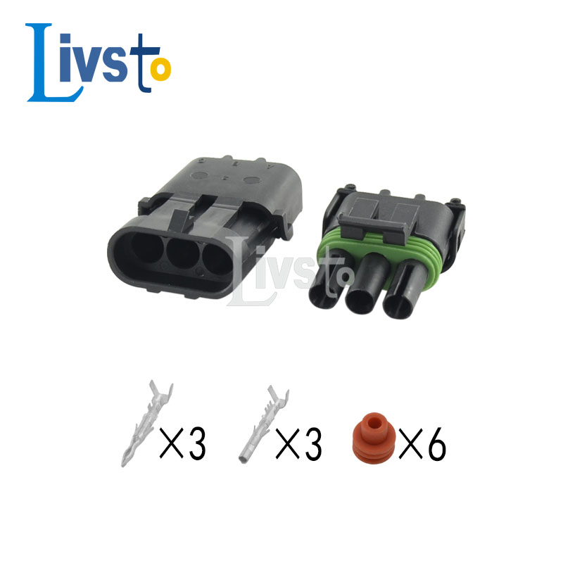 1 set 1 2 3 4 6 Pin Delphi Automobile Waterproof Car Connector Female ...