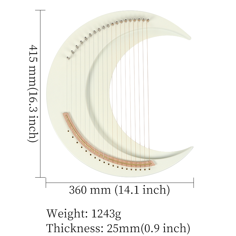 19 stringed crescent lute, lyre, harp, lyre, beginner's instrument ...