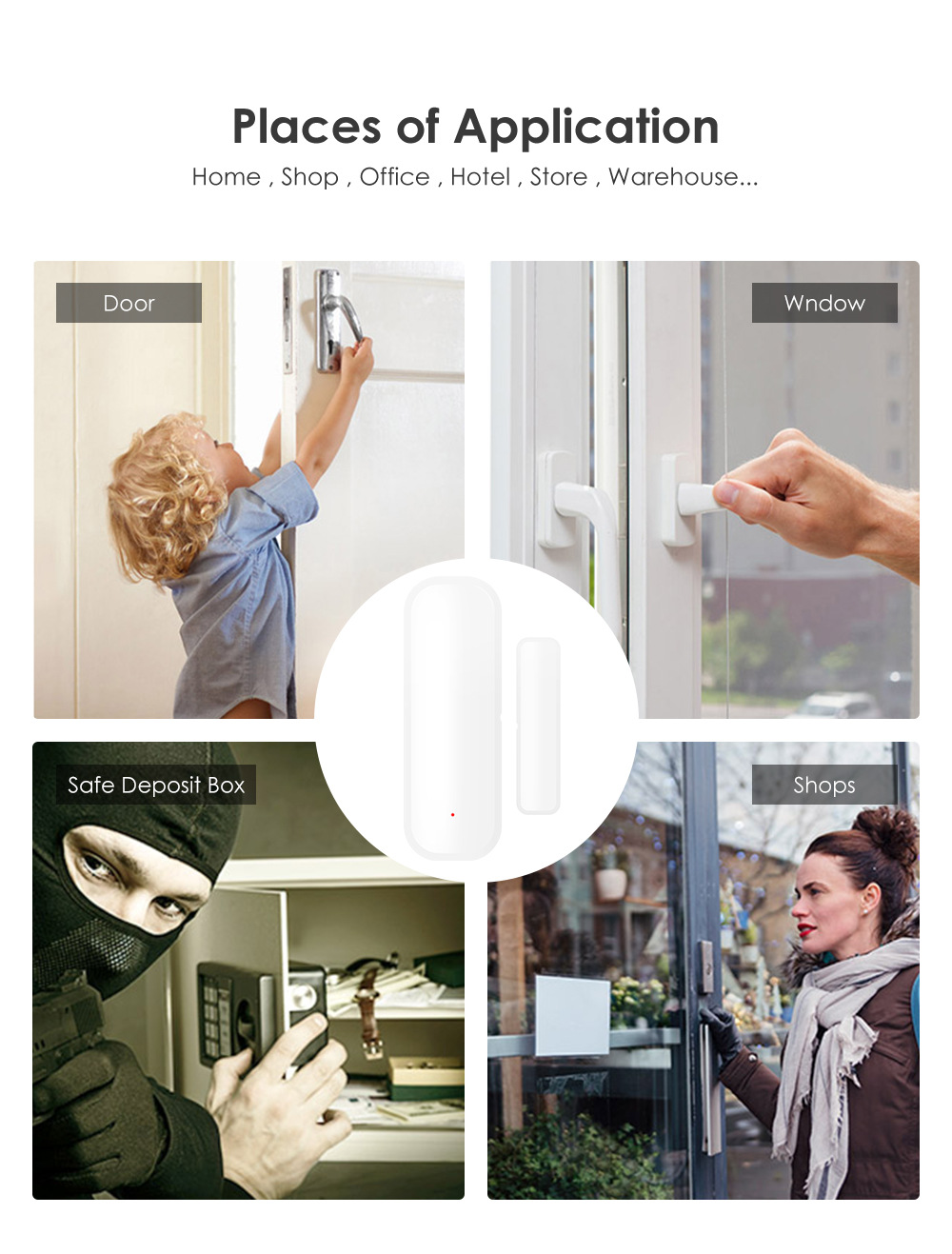Tuya Smart WIFI Wireless Door Sensor Window Open Closed Detector Alarm ...