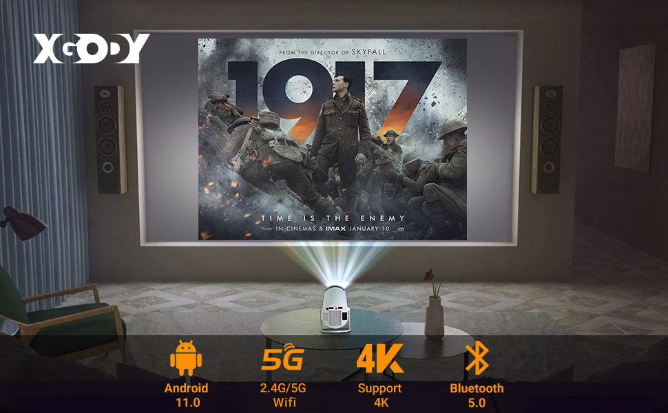 (Local delivery)XGODY Gimbal 3 Projector HY300 Pro 4K Native 1080P ...