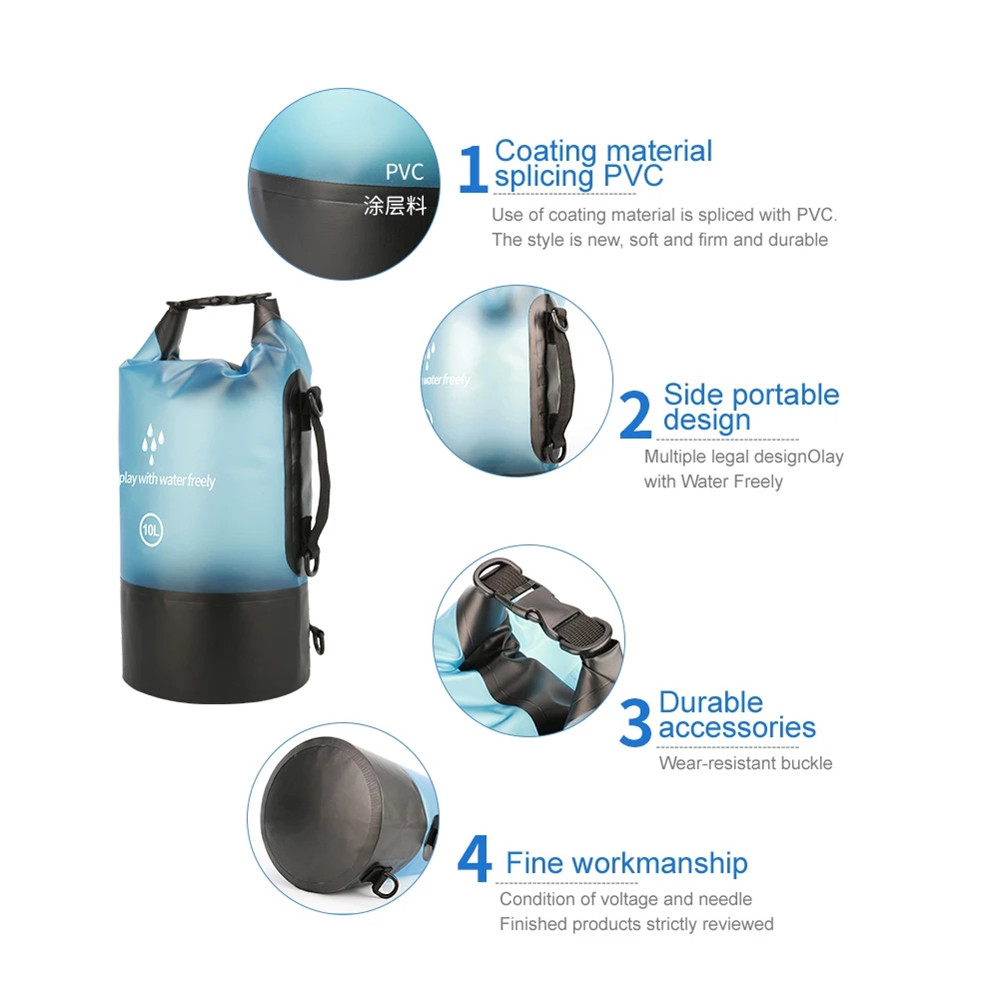 Waterproof Dry Bag,5L/10L/20L Roll Top Lightweight Dry Storage Bag ...