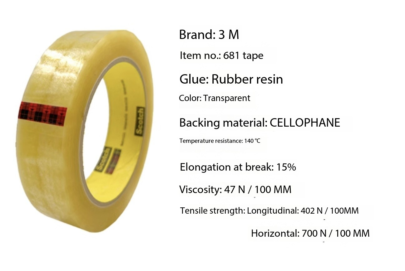 3M Test tape 3M 681 Scotch Tape Light Duty Packaging Tape, Clear Light ...