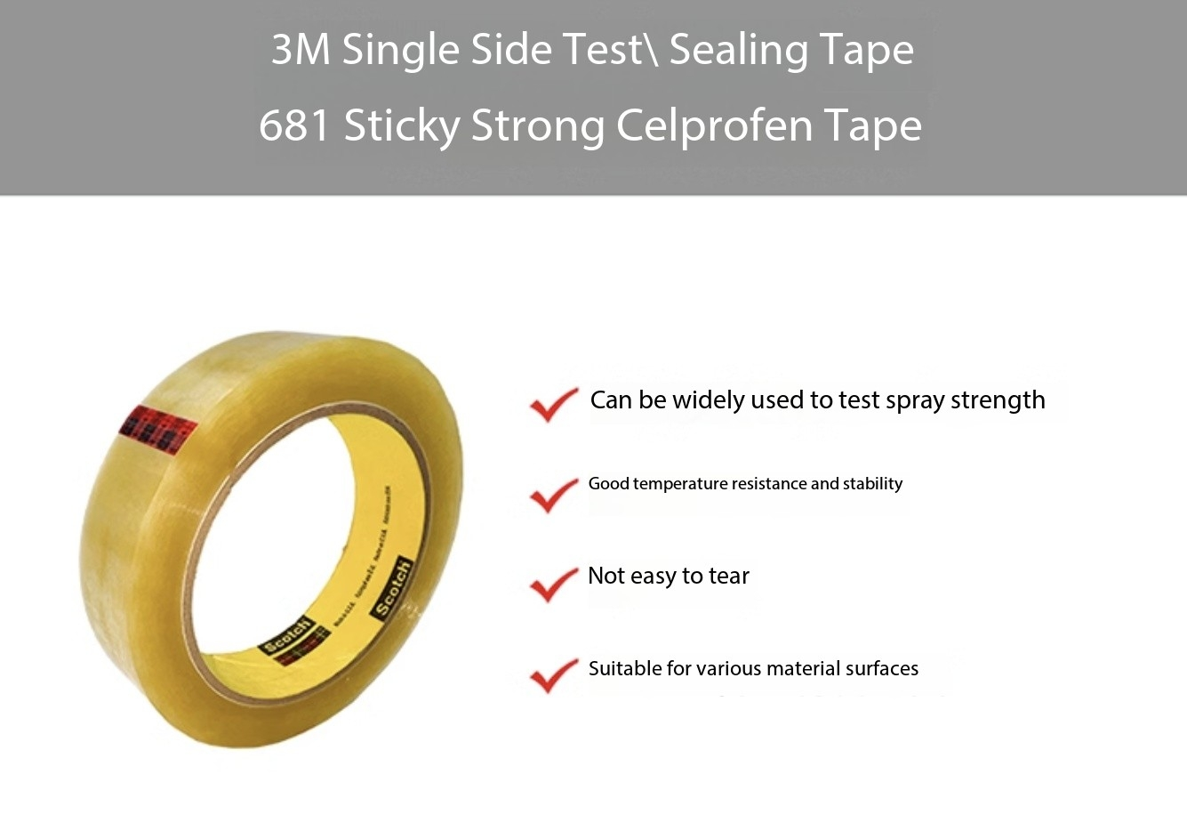 3M Test tape 3M 681 Scotch Tape Light Duty Packaging Tape, Clear Light ...