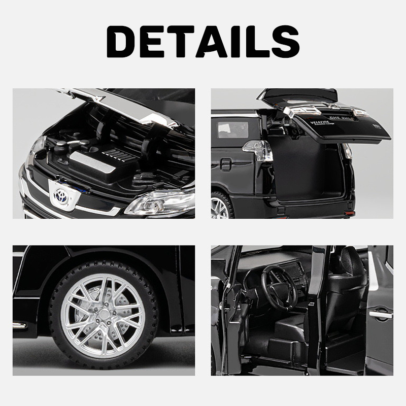【RUM】1:32 Scale Toyota Vellfire Alloy Car Model Light & Sound Effect ...