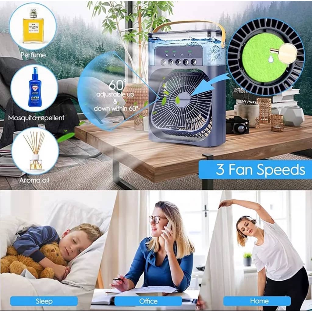 3 in 1 Spray Fan Mini Air Conditioner Cooling Fan USB Portable FanMini ...