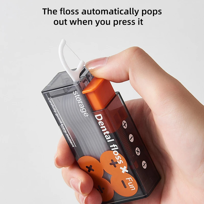 (Local Shipment) Automatic Dental Floss Storage Box Portable Mirror ...