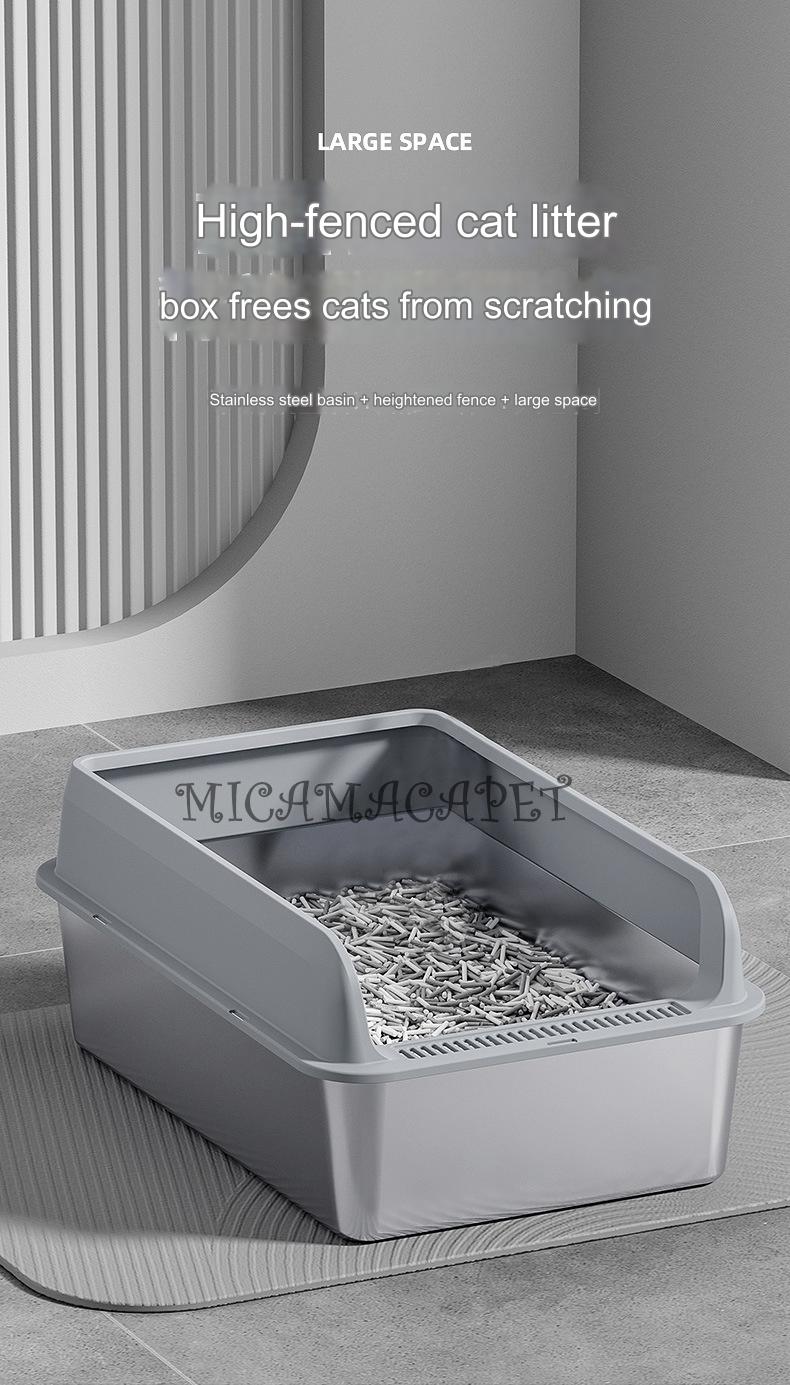 2025 Latest Style Stainless Steel Cat Litter Box Open Type Cat Litter ...
